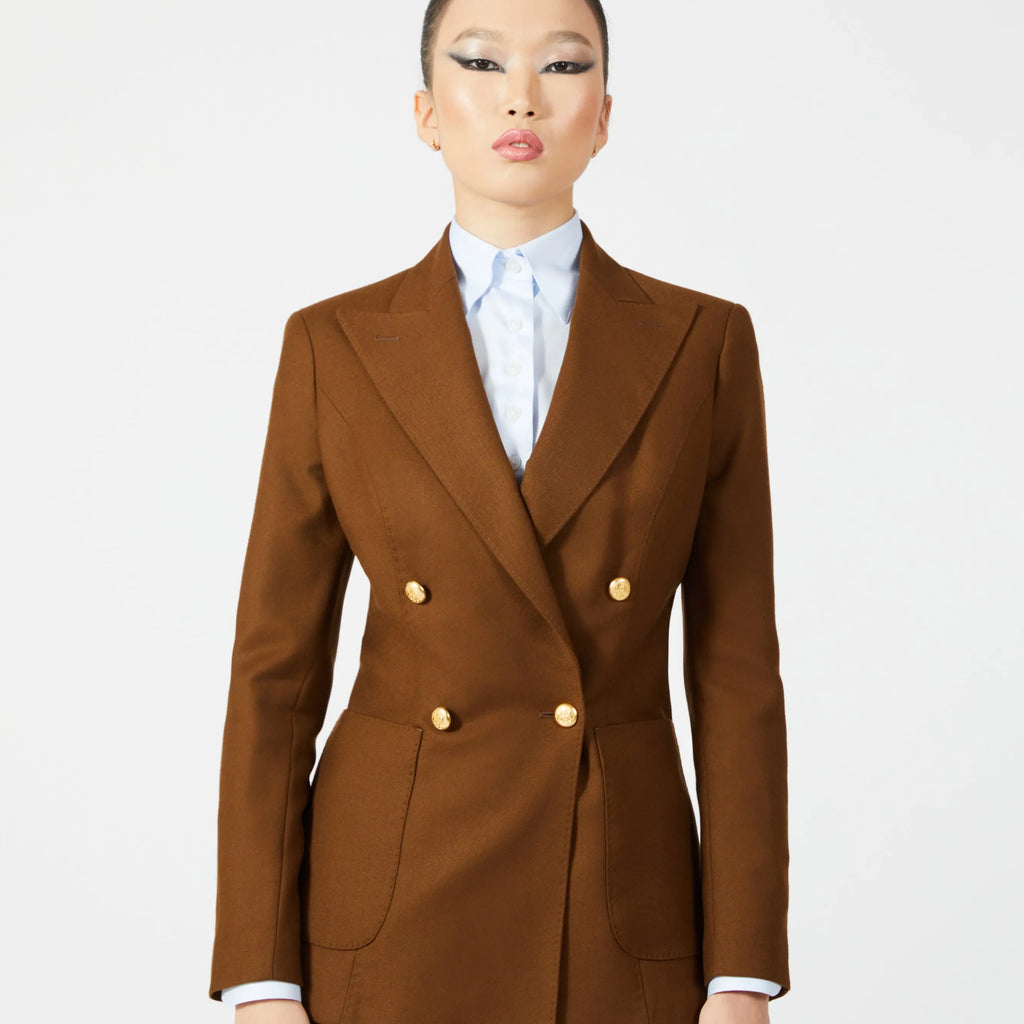 Indira Double Breasted Suit with Gold Buttons - Alexandra Dobre
